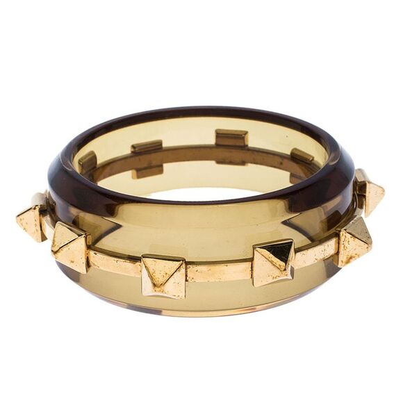 Burberry | Jewelry | Burberry Clear Green Perspex Studded Bangle | Poshmark